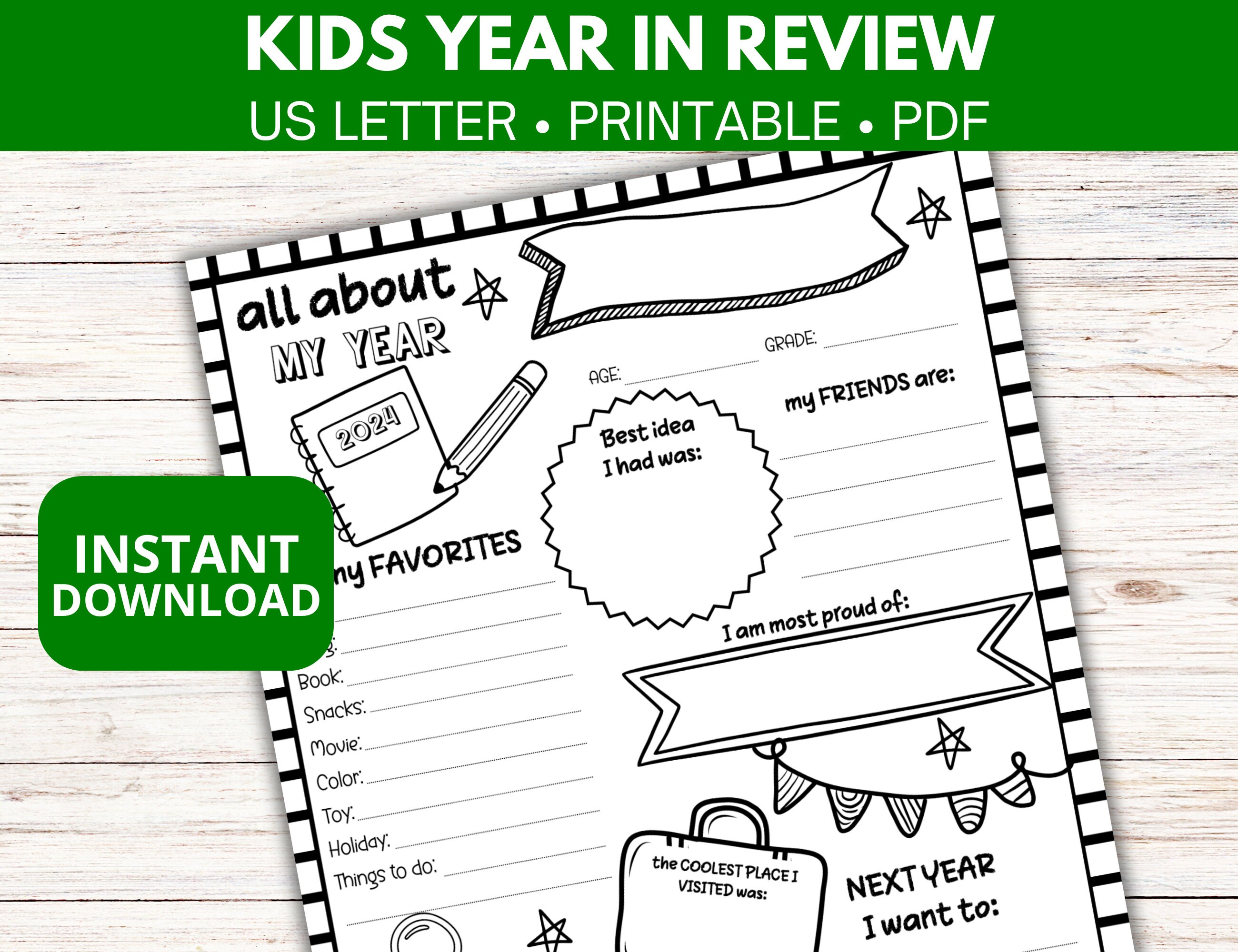 Last Day of School Interview, All About My Year Printable, Year in ...