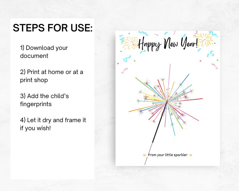 New Years Handprint Craft Printable, Noon Years Eve Classroom Activity ...