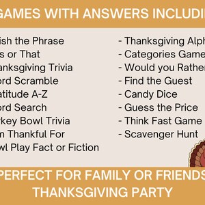 Thanksgiving Games Printable for Families, Thanksgiving Game Bundle ...