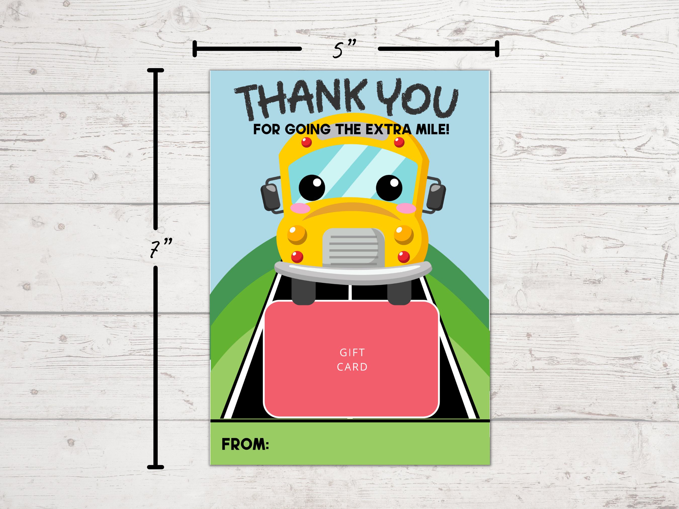 Bus Driver Gift Card Holder, Printable Appreciation Gift, Thank You ...