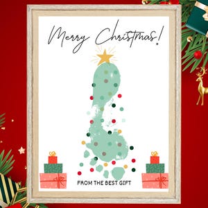 Christmas Footprint Craft, Winter Footprint Art, Printable Preschool ...
