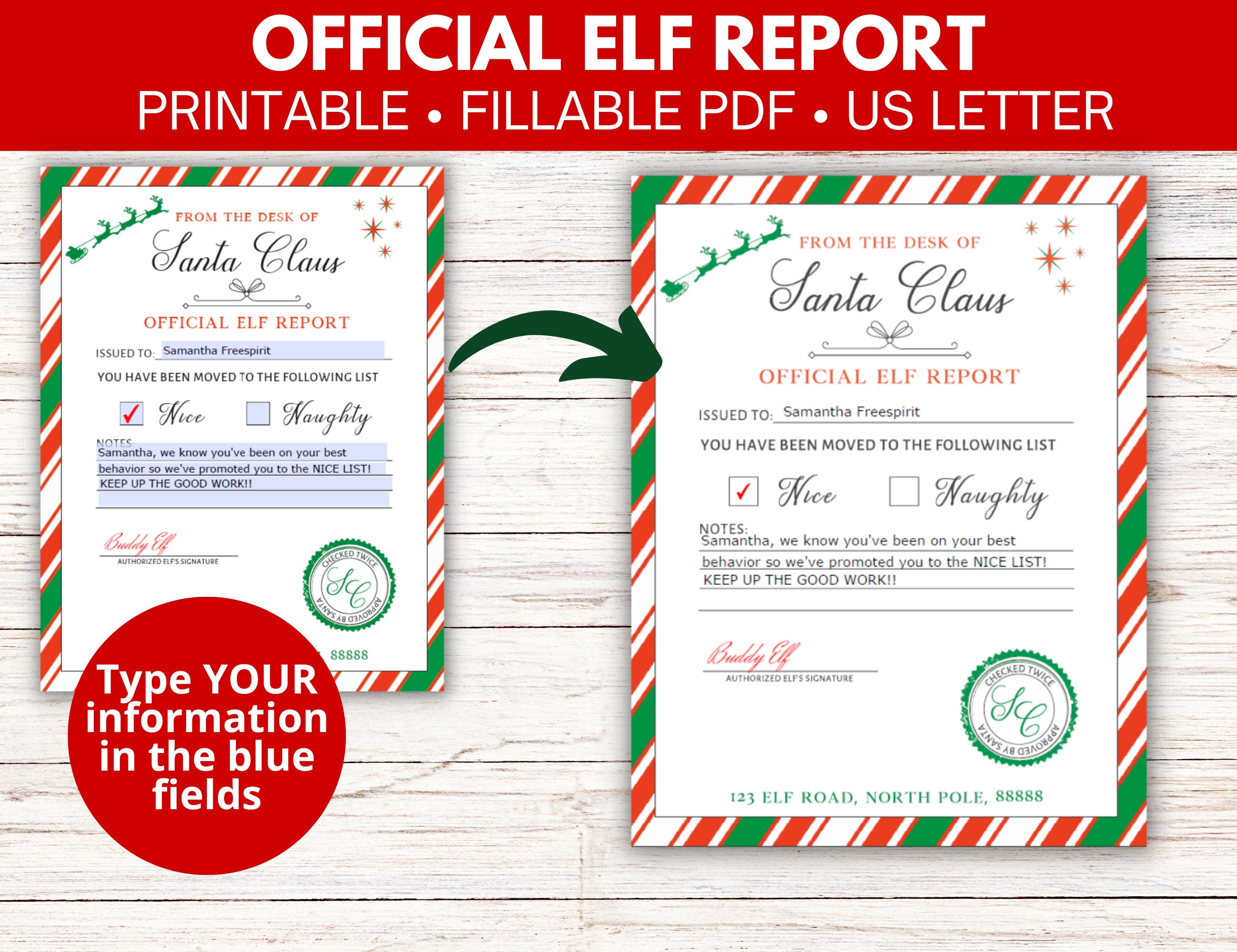 Printable Elf Report Card Letter, Fillable PDF Letter From Elf ...