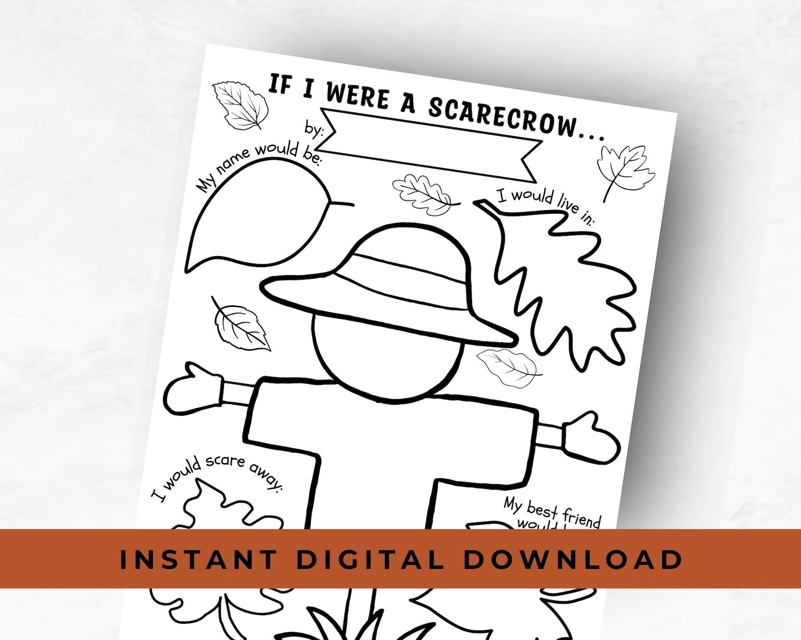 Design Your Own Scarecrow, Fall Harvest Craft, Kids Activity, Writing ...