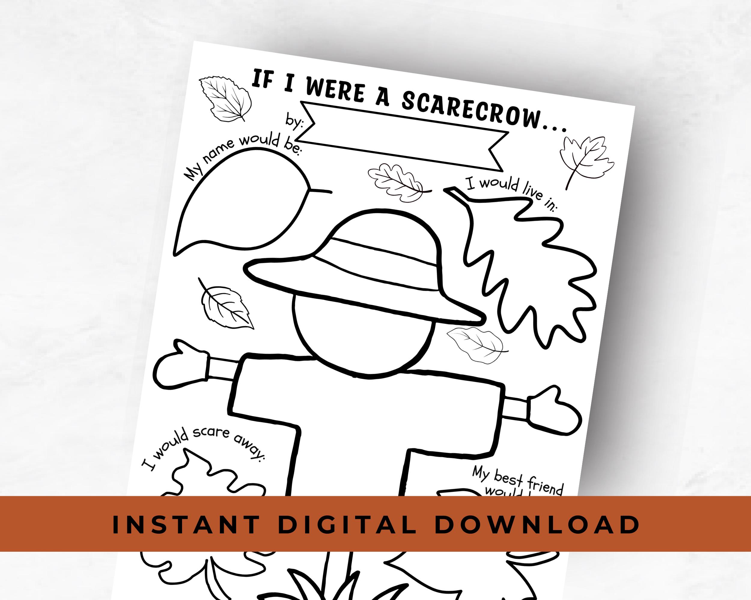 Design Your Own Scarecrow, Fall Harvest Craft, Kids Activity, Writing ...