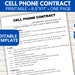 Editable Teen/kids Phone Contract, Cell Phone Contract Template, Cell ...