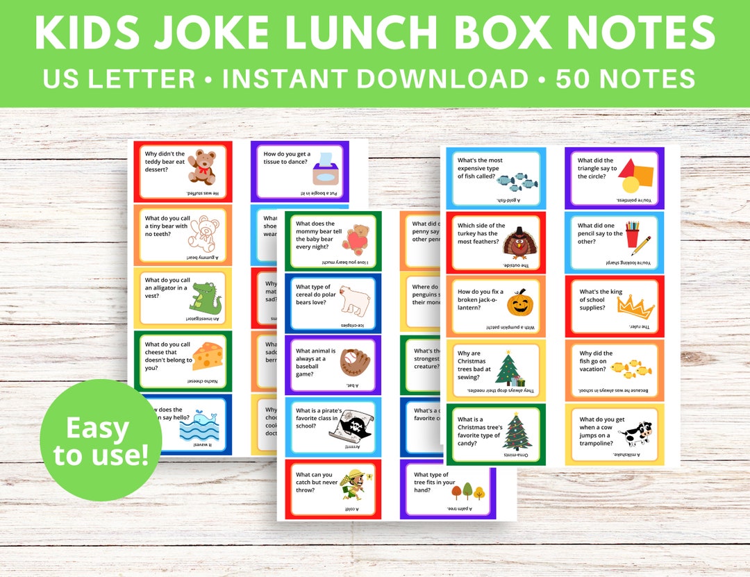 Lunchbox Jokes Printable for Kids, Kids Lunch Cards, Funny Lunch Box ...