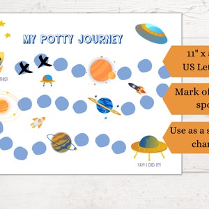 Boys Space Potty Chart, Solar System Potty Training Chart, Toilet ...