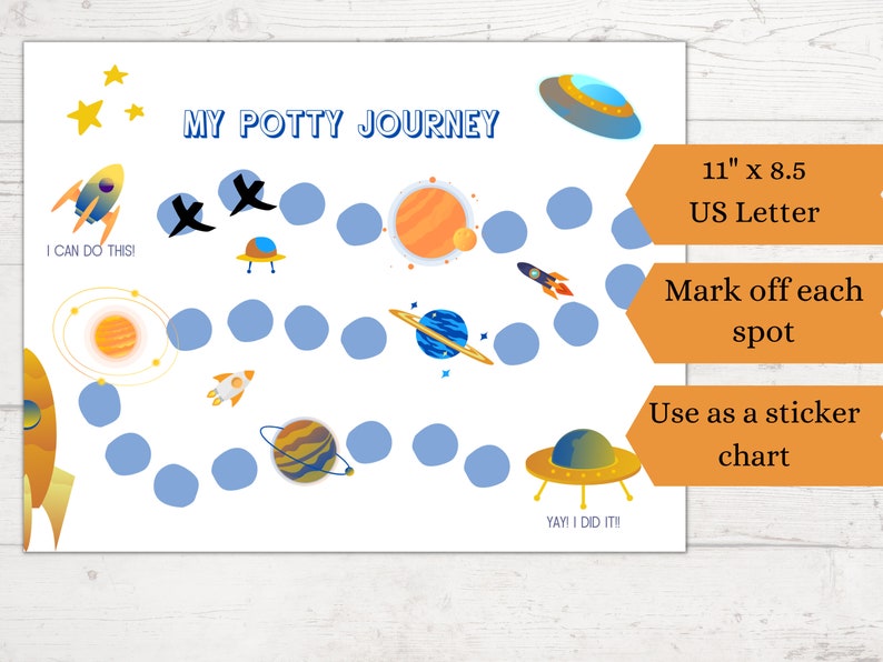 Boys Space Potty Chart, Solar System Potty Training Chart, Toilet ...