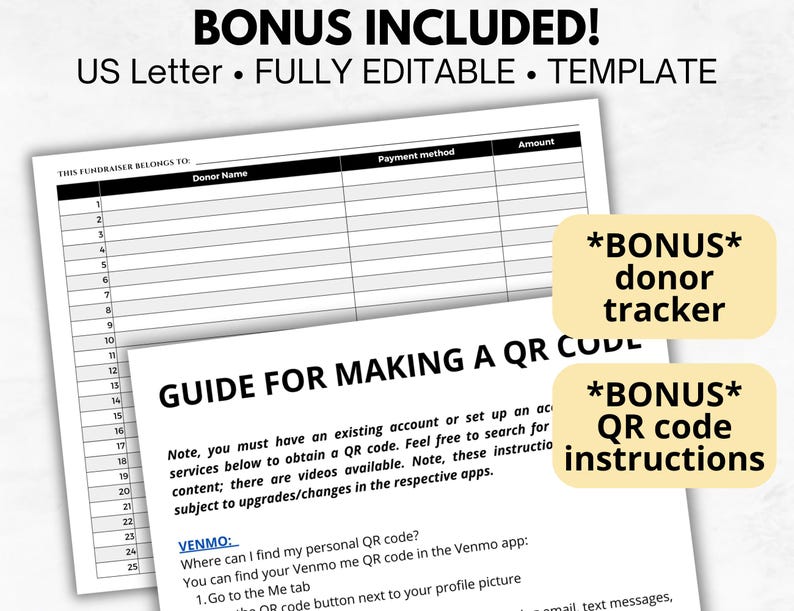 Pageant Fundraiser Template, QR Code, Editable Fill My Crown Form ...