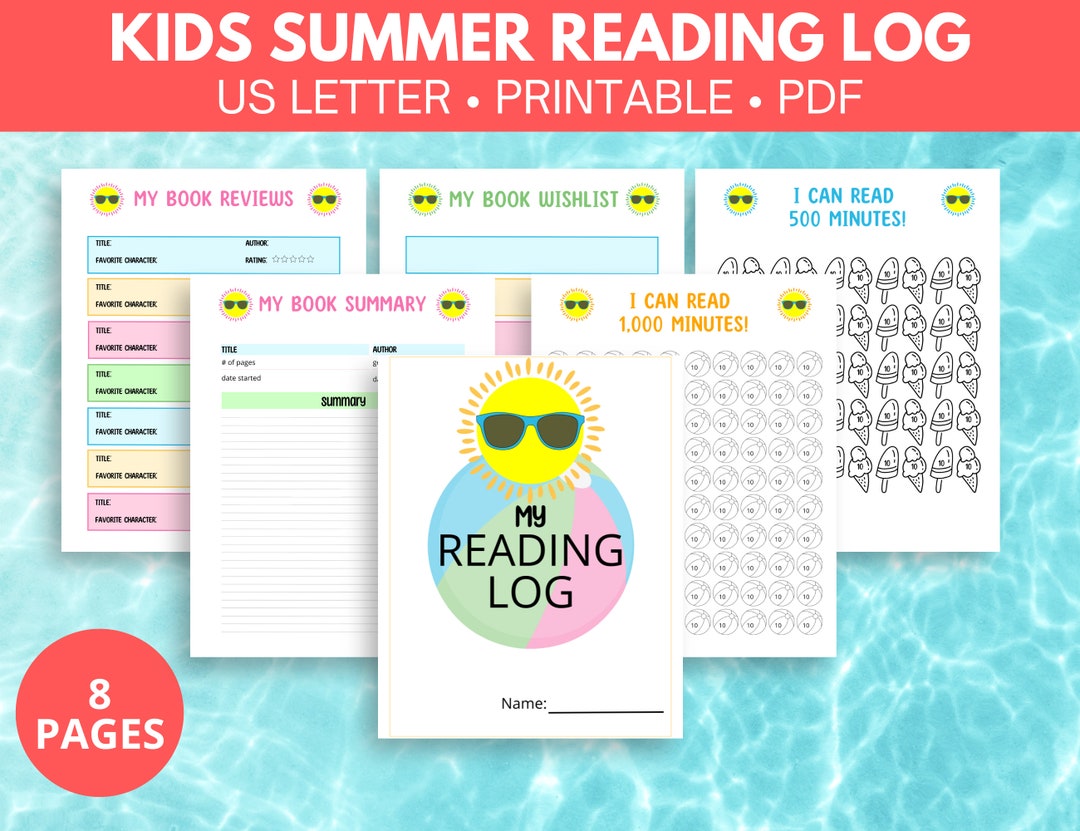 Kids Summer Reading Log Printable, Kids Book Tracker, Reading Tracker ...