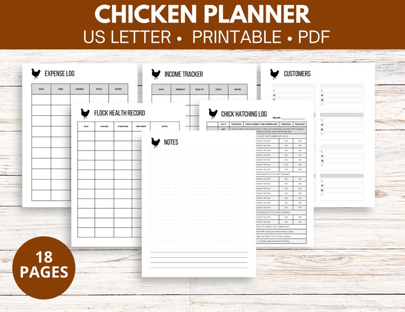 Printable Homestead Log for Raising Chickens, Backyard Chicken Planner ...