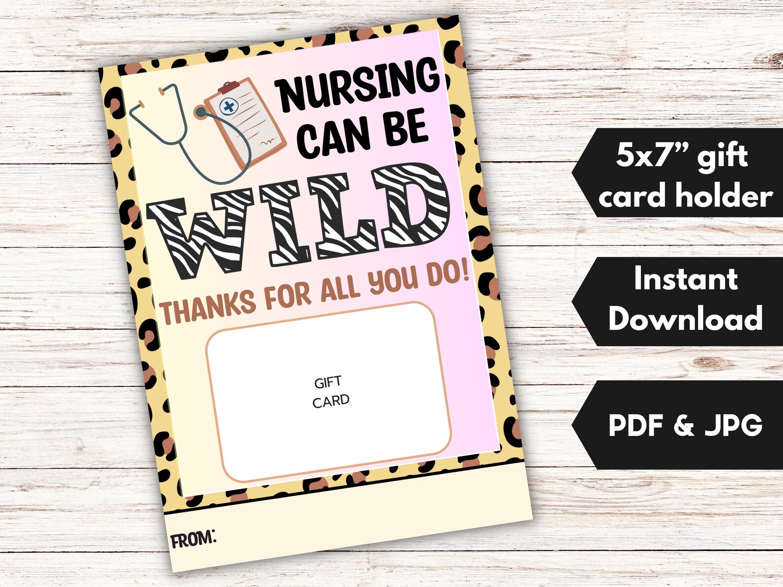 Printable Nurse Gift Card Holder, New Nurse Gift, ICU Nurse, Neuro ...