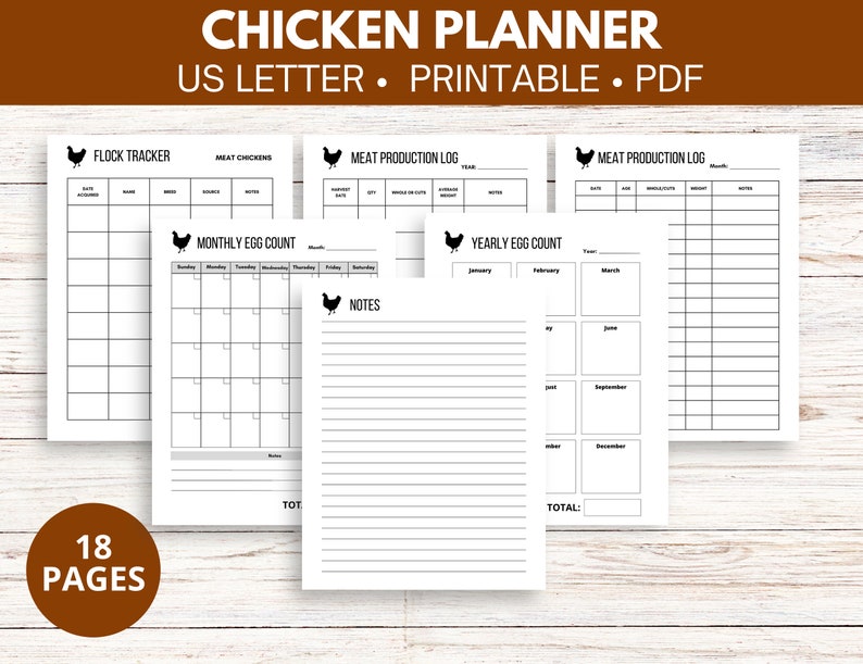 Printable Homestead Log for Raising Chickens, Backyard Chicken Planner ...