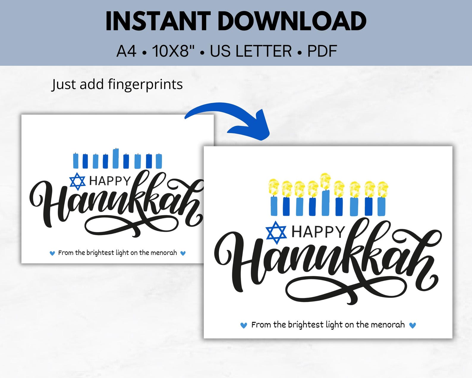 Menorah Handprint Craft Printable, Sunday Hebrew School Activity ...