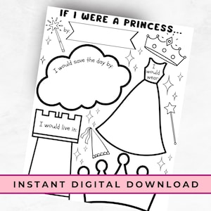 If I Were a Princess Printable, Girls Princess Party Activity ...