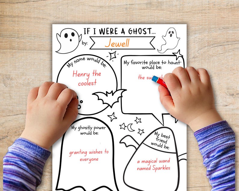 If I Were a Ghost Halloween Kids Activity, Writing & Drawing Prompt ...