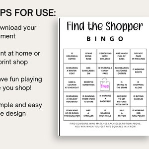 Printable Shopping Bingo Game, Icebreaker Game, Ladies Night, Girls ...