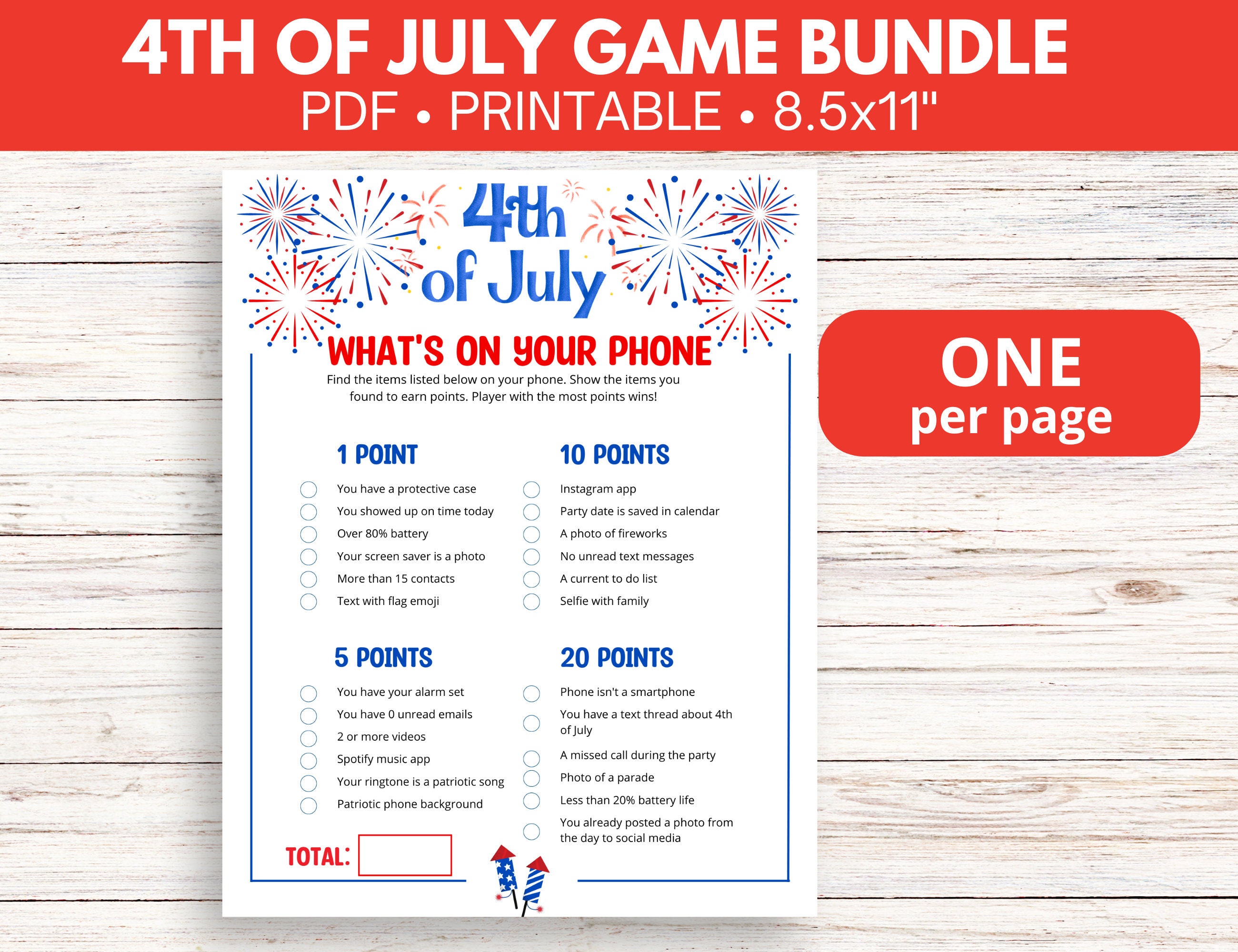 July 4th Printable Games Bundle, Family Reunion Games, Fourth of July ...