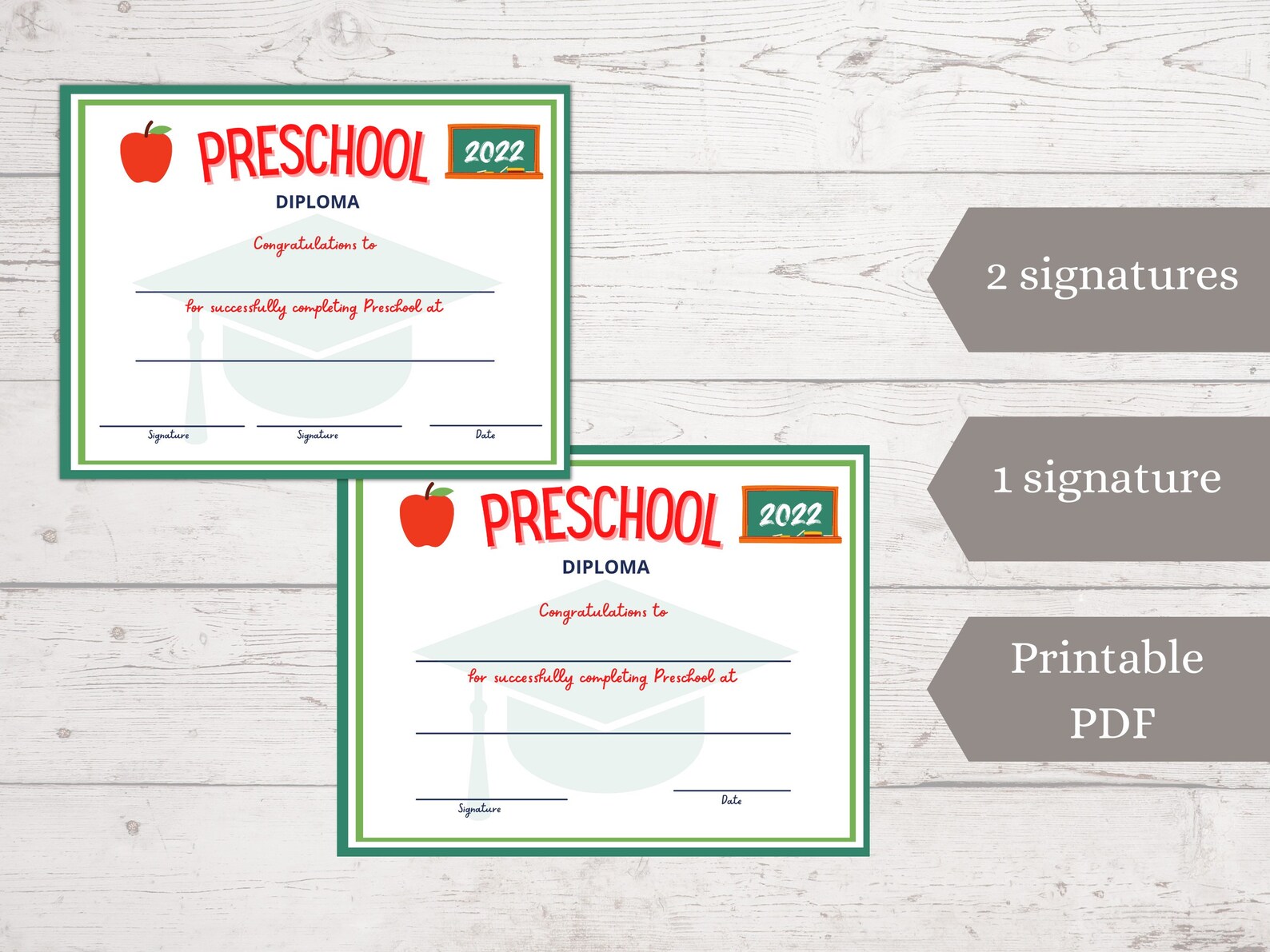 Custom Preschool Diploma Template, Customized Graduation Certificate ...