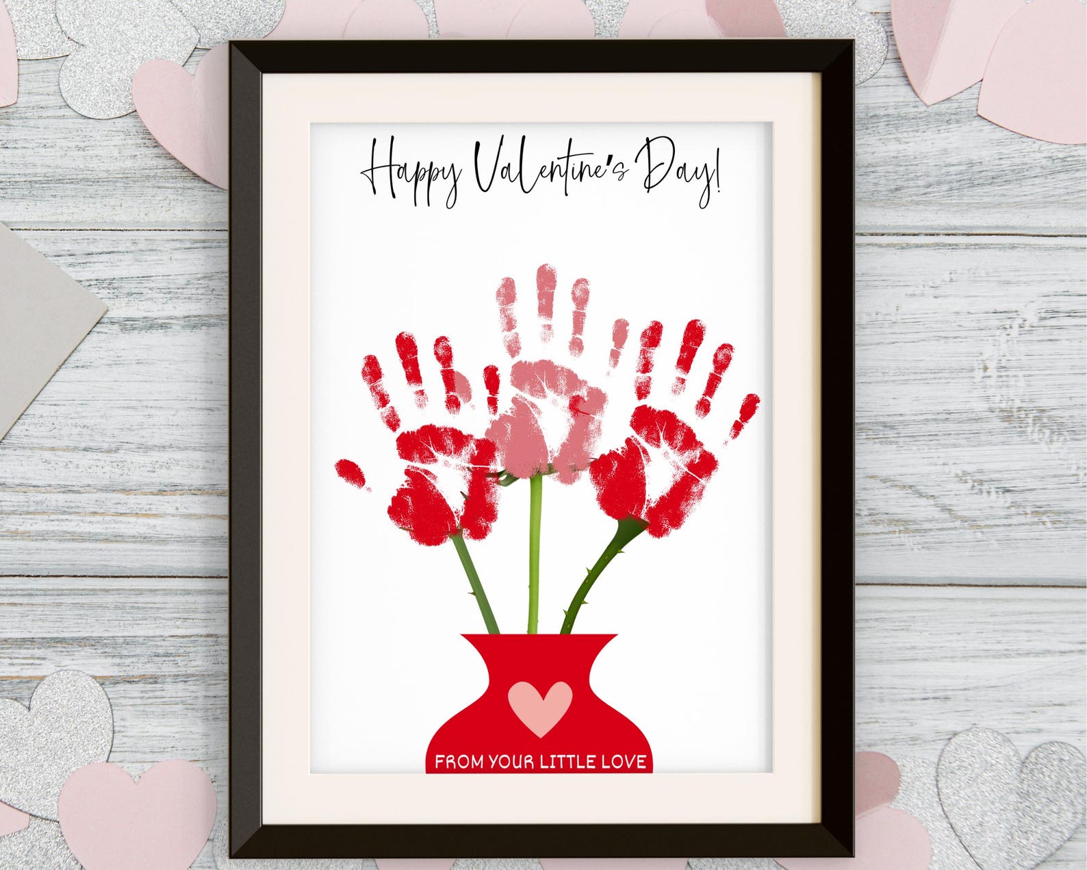 Valentines Day Handprint Craft, Kids Winter Handprint Art, Printable ...