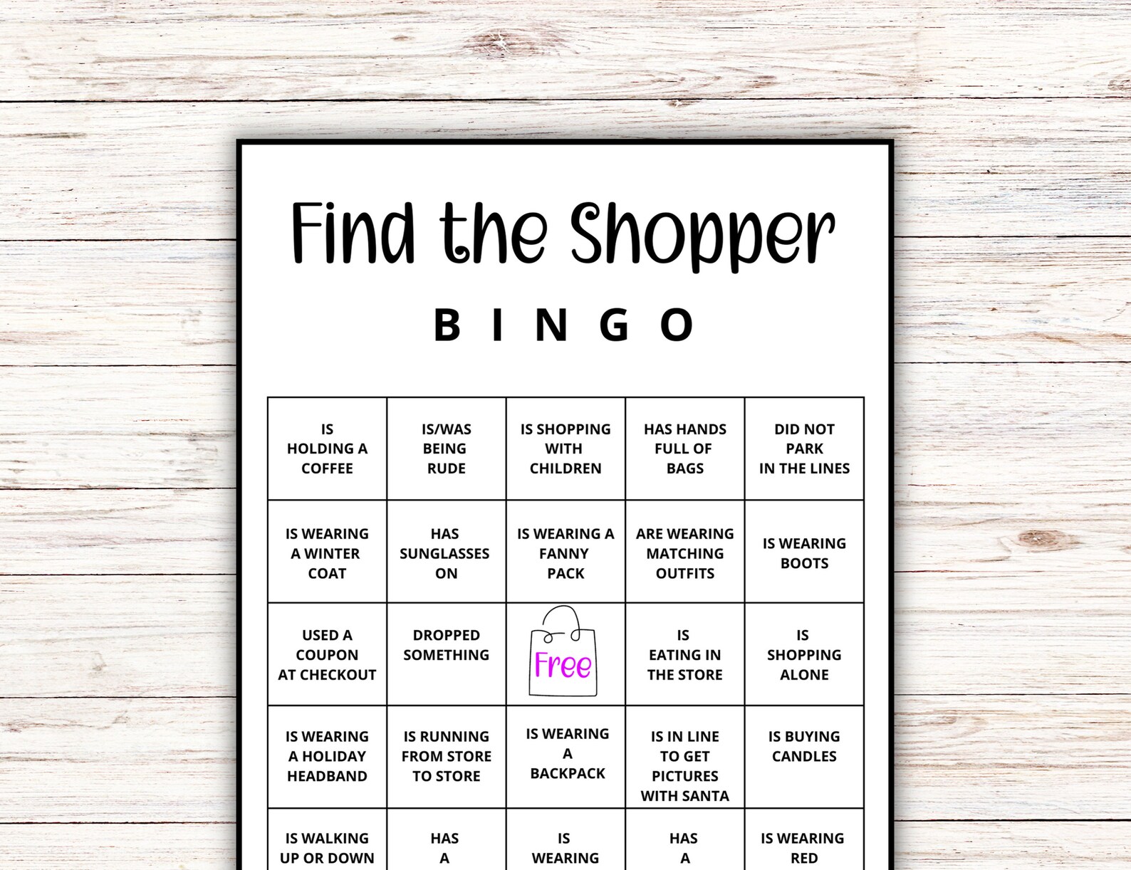 Printable Shopping Bingo Game, Icebreaker Game, Ladies Night, Girls ...