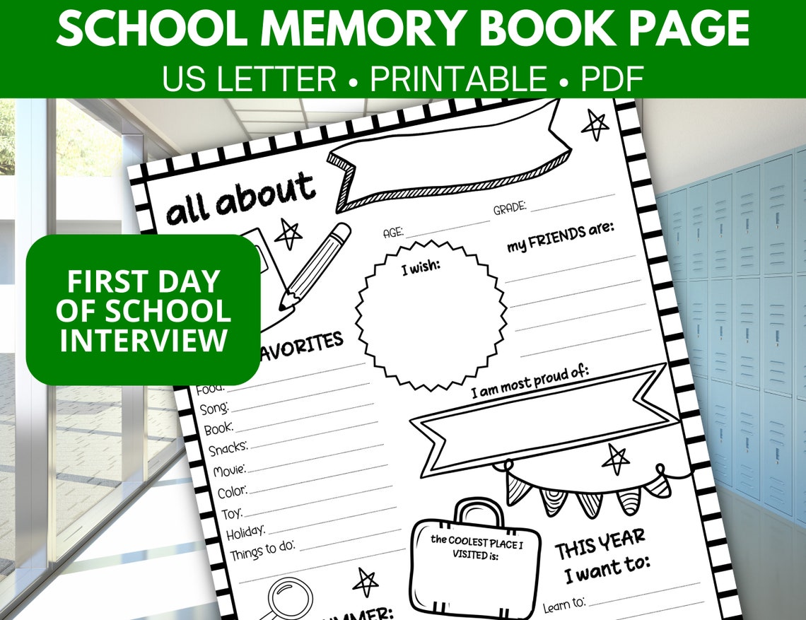 First Day of School Interview, All About Me Kids Printable, Back to ...