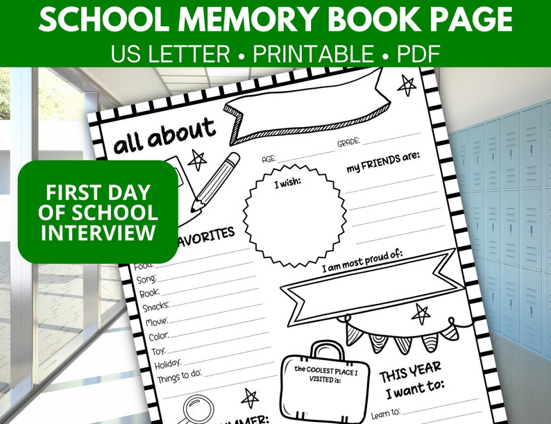 First Day of School Interview, All About Me Kids Printable, Back to ...