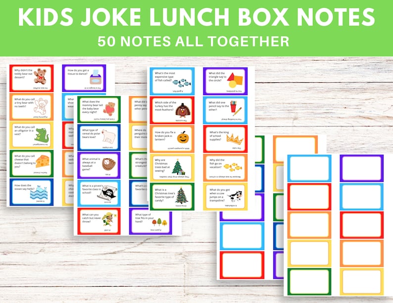 Lunchbox Jokes Printable for Kids, Kids Lunch Cards, Funny Lunch Box ...