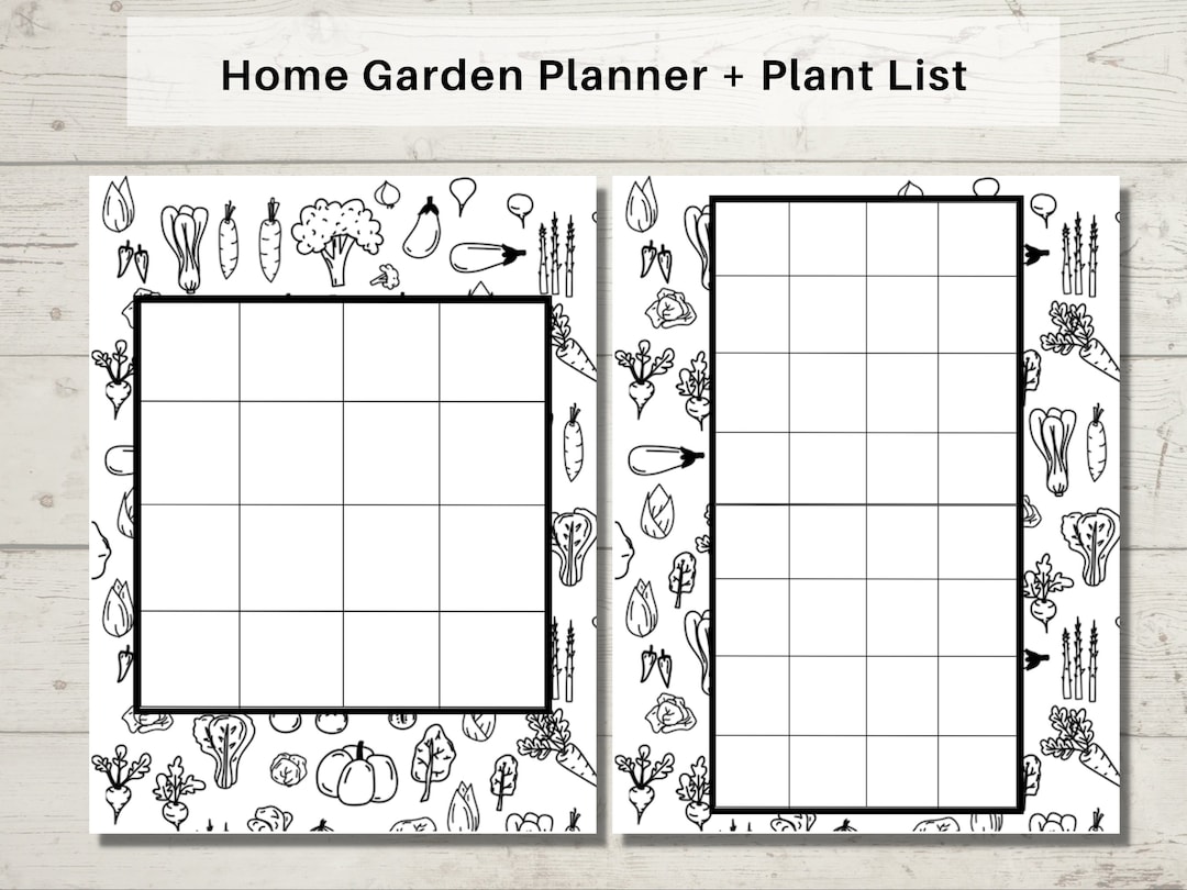 Vegetable Garden Printable Map With Plant List, Square Garden Planner ...