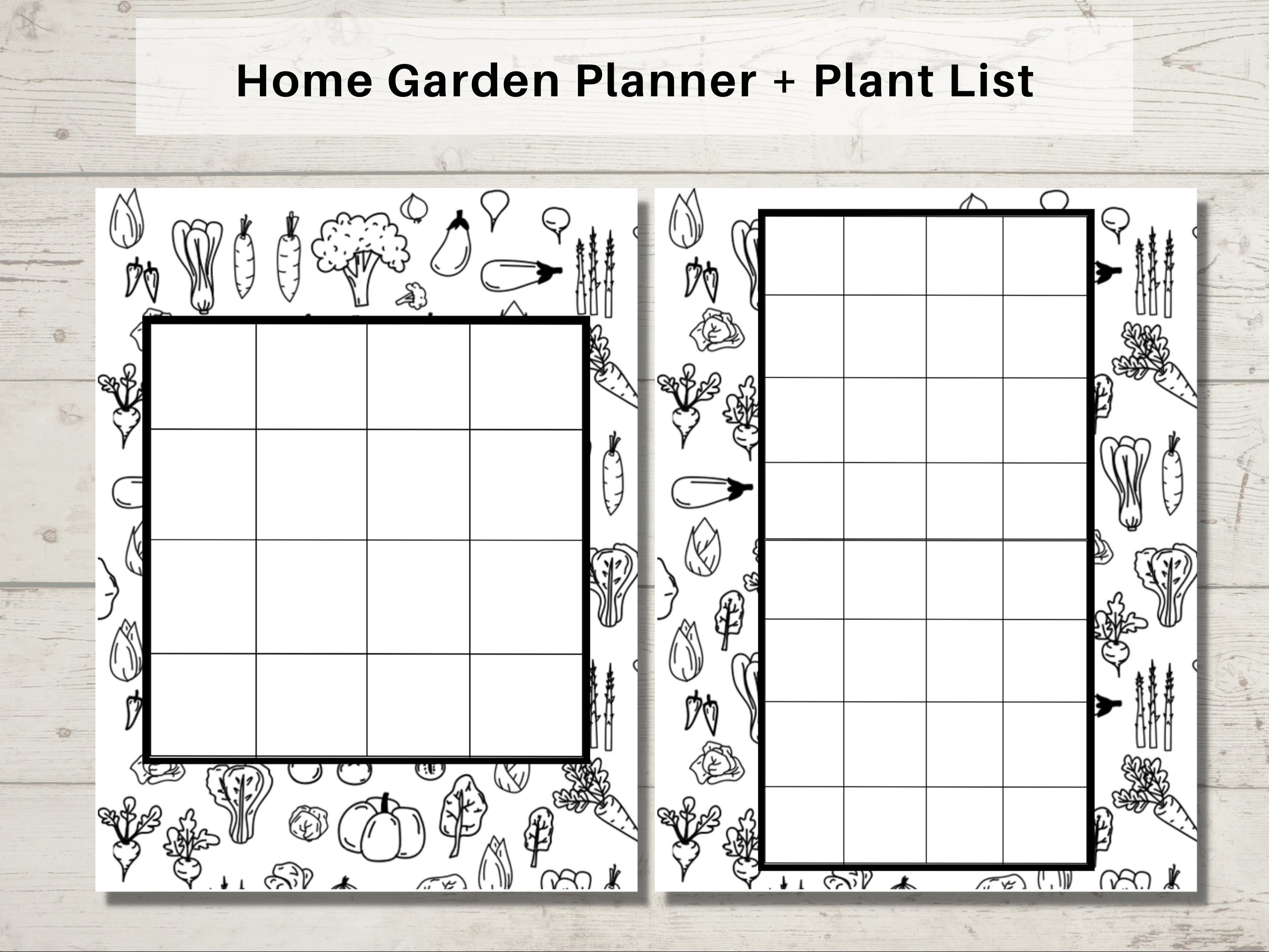 Vegetable Garden Printable Map With Plant List, Square Garden Planner ...