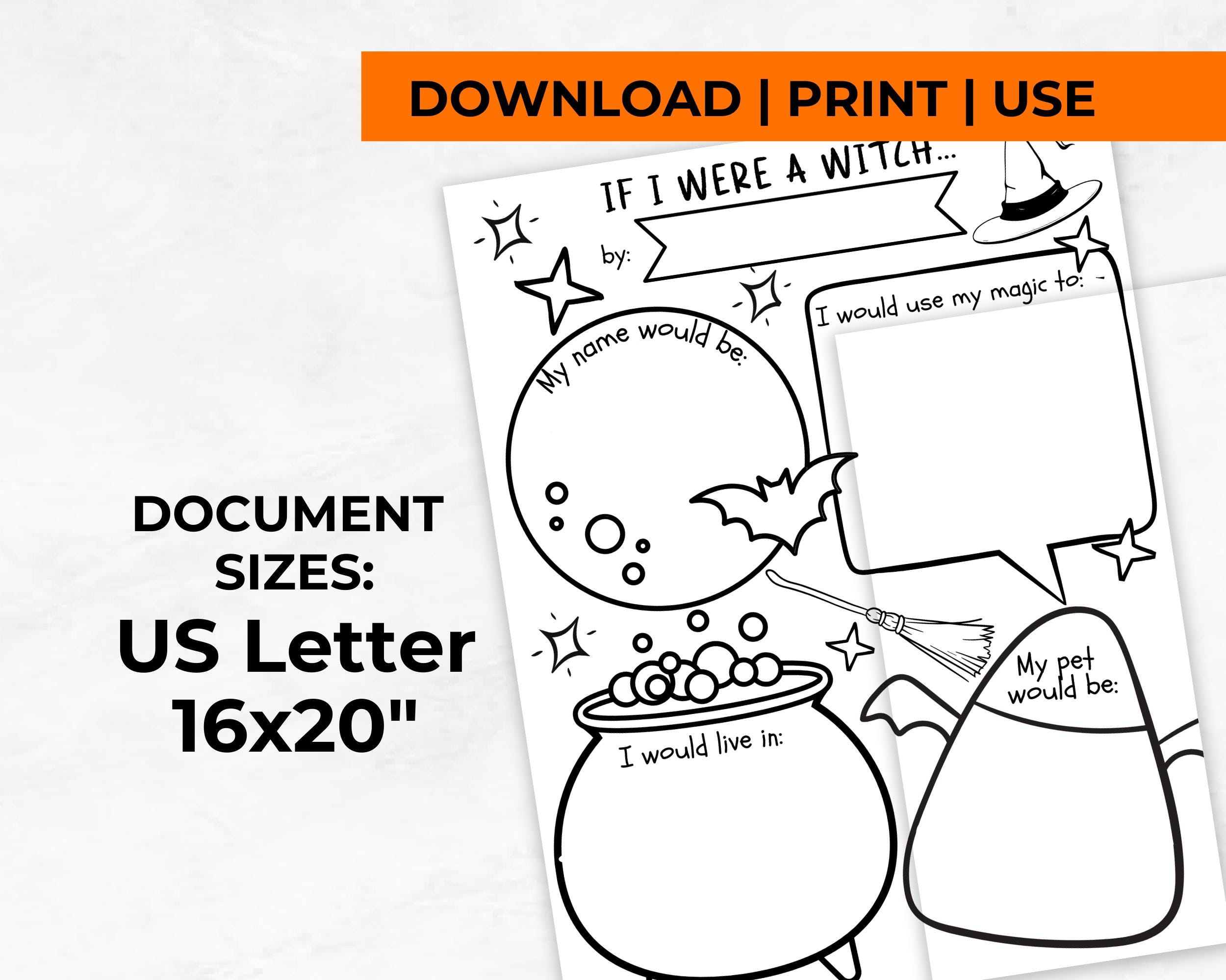 Halloween Printable If I Were a Witch Activity, Halloween Coloring Page ...