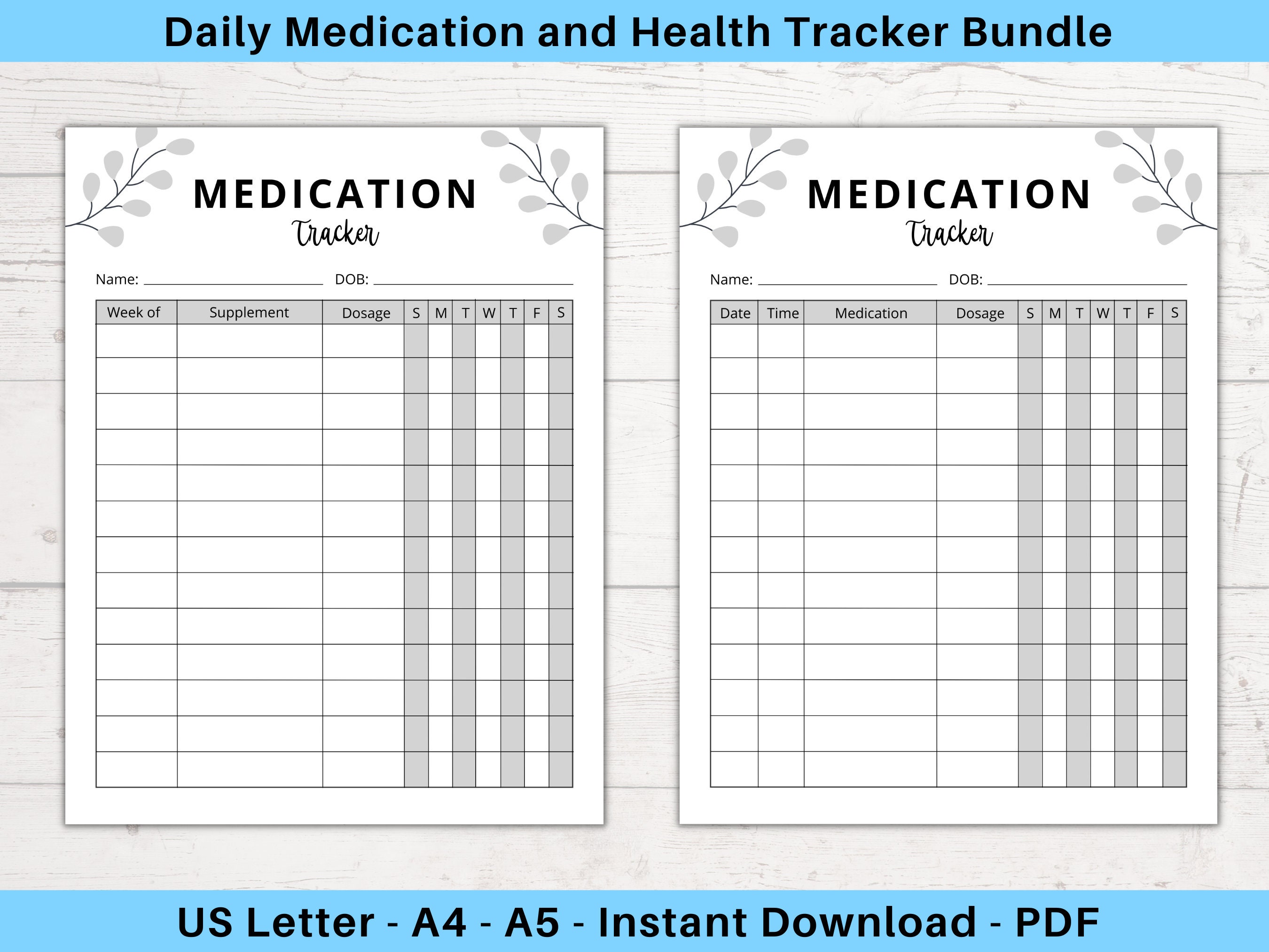 Medication Tracker Printable, Medication Log, Medication Planner ...