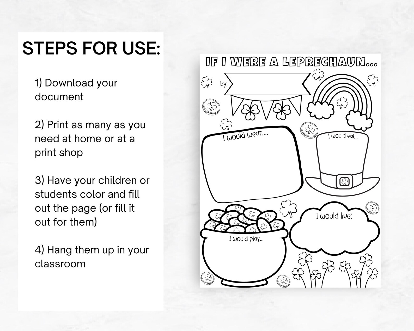 If I Were a Leprechaun Printable, Kids St. Patrick's Day Activity ...