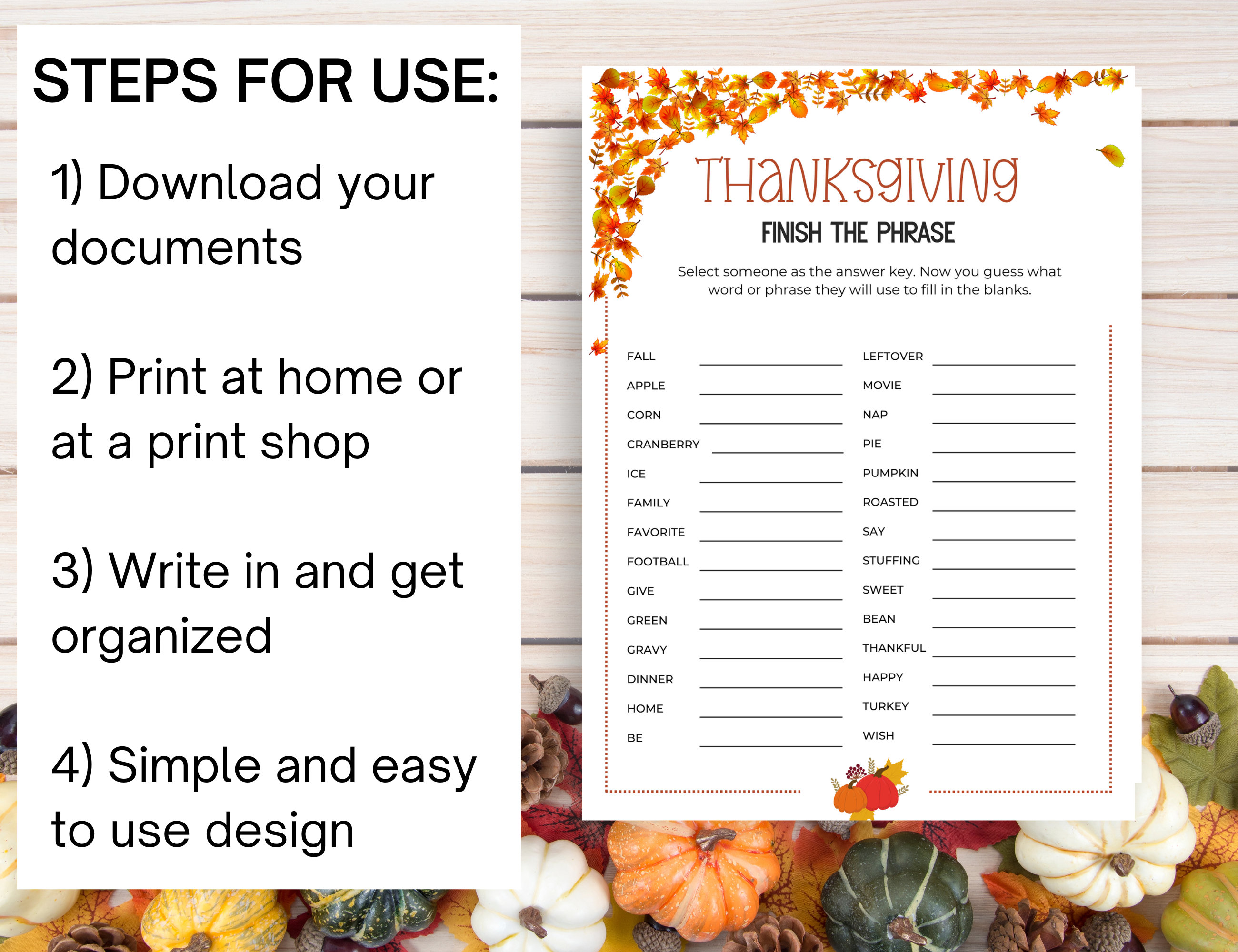 Thanksgiving Games Printable for Families, Thanksgiving Game Bundle ...