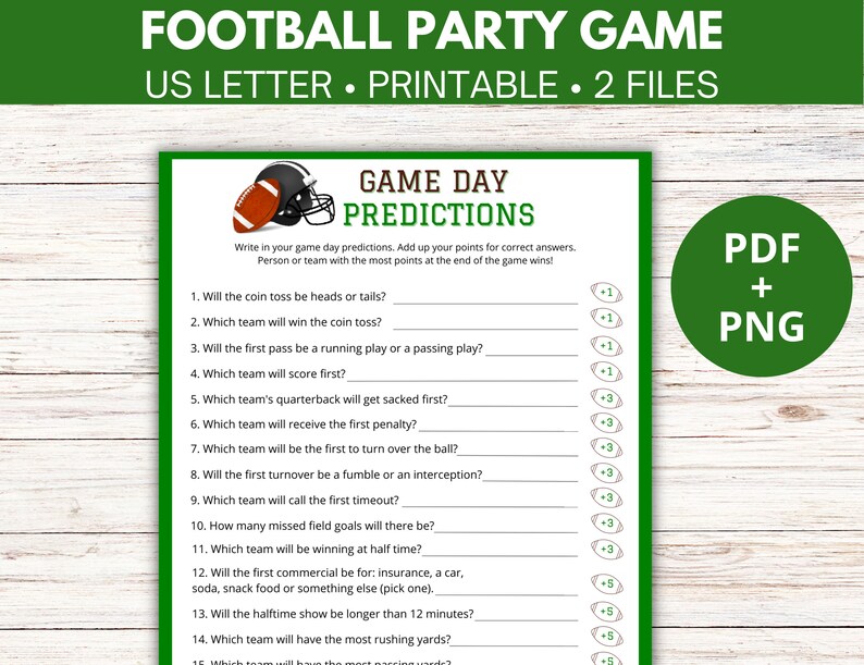 Football Party Game Printable, Bowl Game Predictions, Bowl Predictions ...