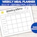 Weekly Menu Template for Daycare, Home Daycare Meal Planning Form ...
