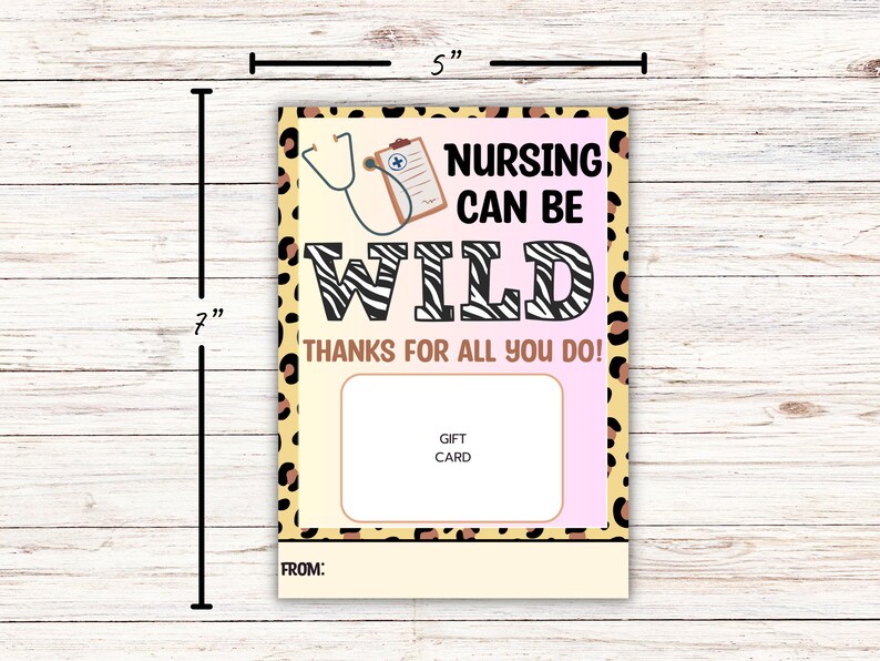 Printable Nurse Gift Card Holder, New Nurse Gift, ICU Nurse, Neuro ...