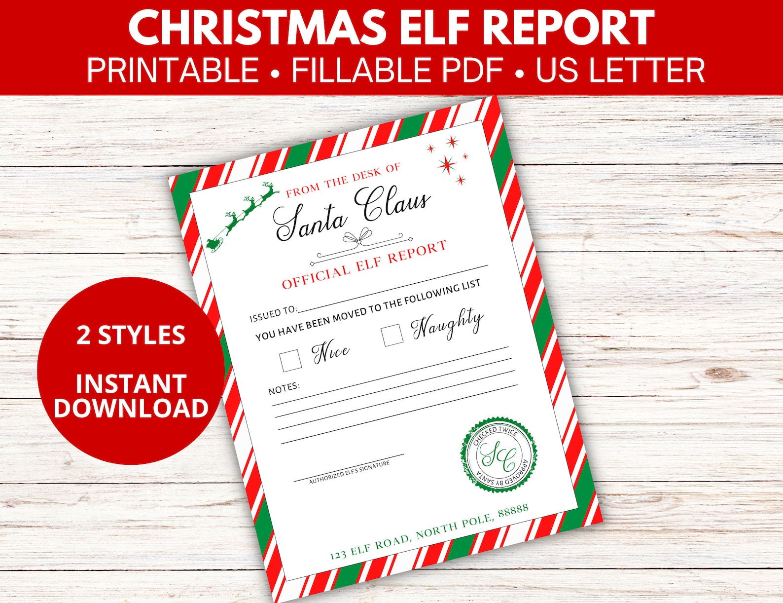 Printable Elf Report Card Letter, Fillable PDF Letter From Elf ...