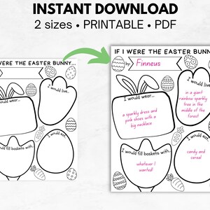 If I Were the Easter Bunny Printable, Easter Coloring Page, Classroom ...