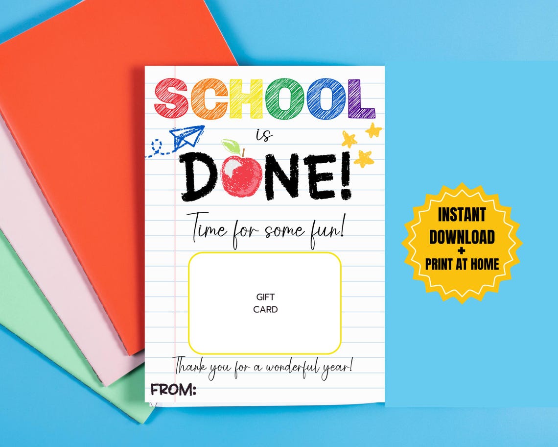 End of Year Teacher Gift Card Holder, Teacher Appreciation Gift, Last ...