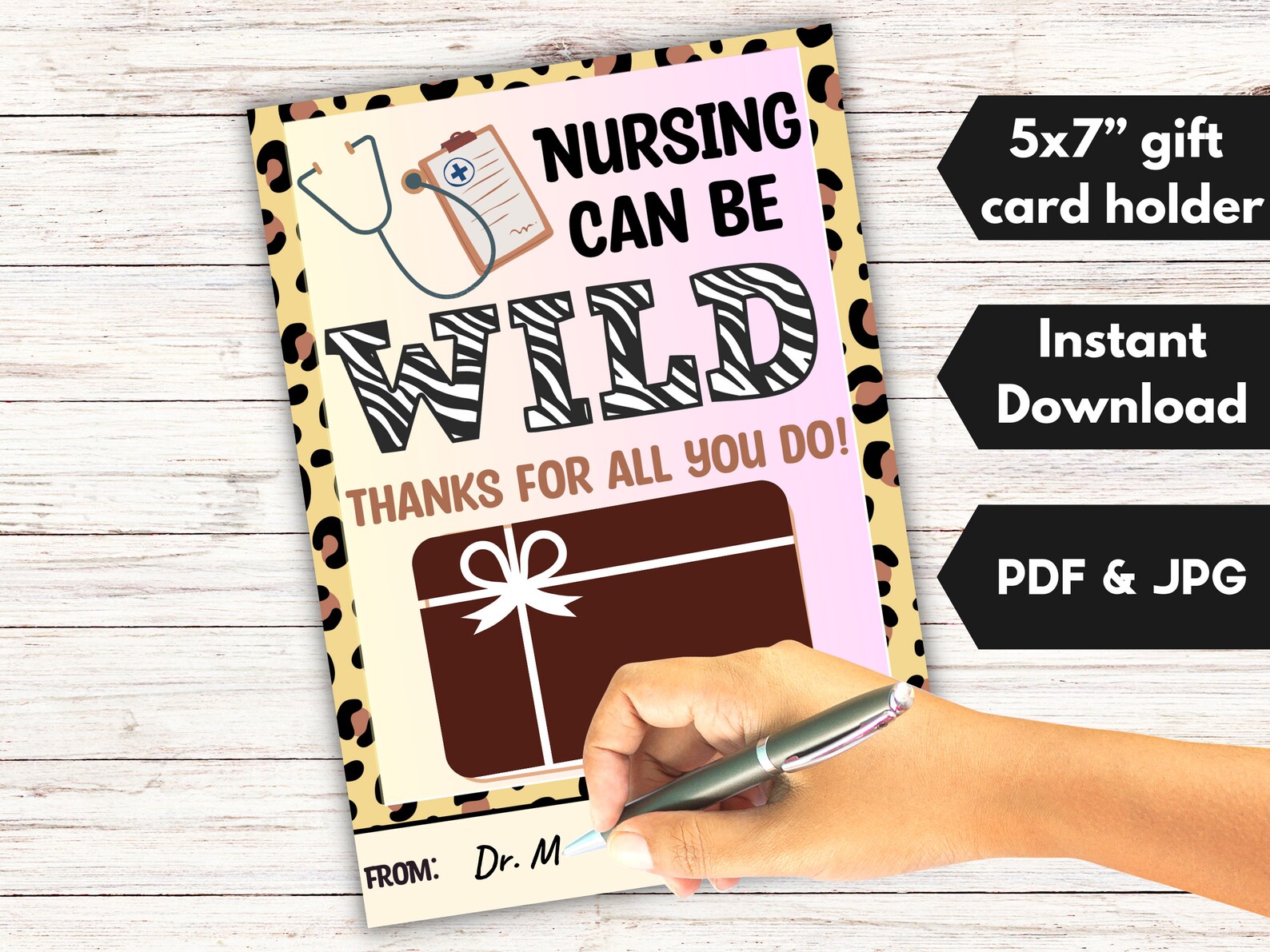Printable Nurse Gift Card Holder, New Nurse Gift, ICU Nurse, Neuro ...