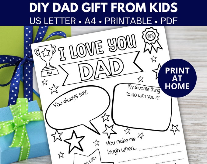 Printable Fathers Day Activity~ About My Daddy~ Idea for Fathers Day ...
