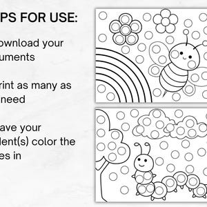 Bug Dot Marker Coloring Pages, Printable Preschool Coloring, Prek ...
