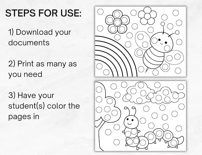 Bug Dot Marker Coloring Pages, Printable Preschool Coloring, Prek ...