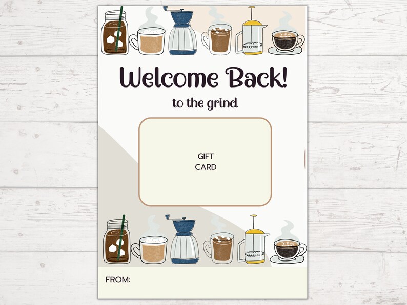 Welcome Back Teacher Coffee Gift Card Holder Printable, 1st Day of ...