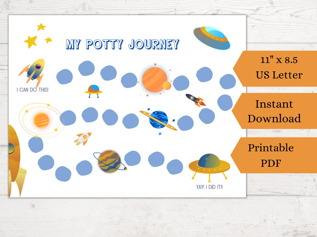 Boys Space Potty Chart, Solar System Potty Training Chart, Toilet ...