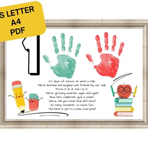 100th Day of School Handprint Poem Craft, 100 Days of School Handprint ...