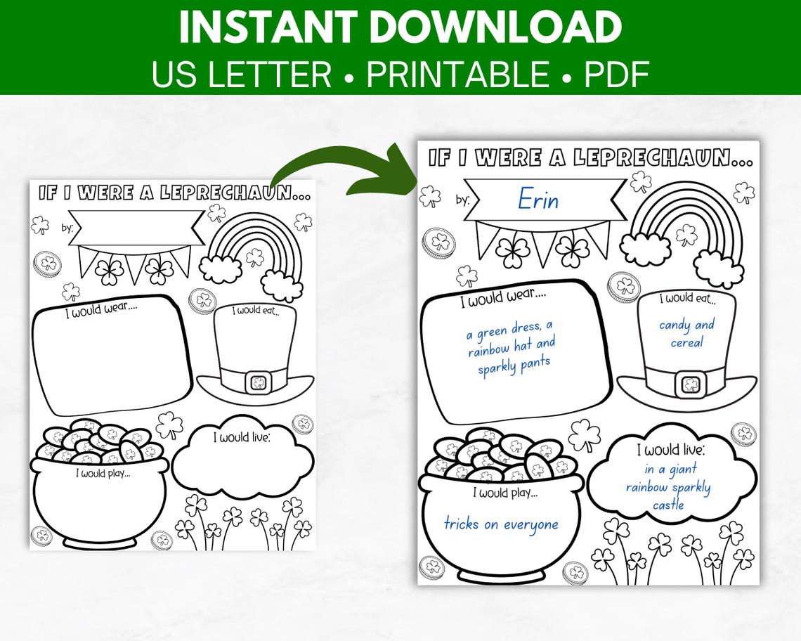 If I Were a Leprechaun Printable, Kids St. Patrick's Day Activity ...