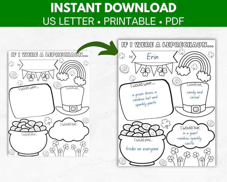 If I Were a Leprechaun Printable, Kids St. Patrick's Day Activity ...