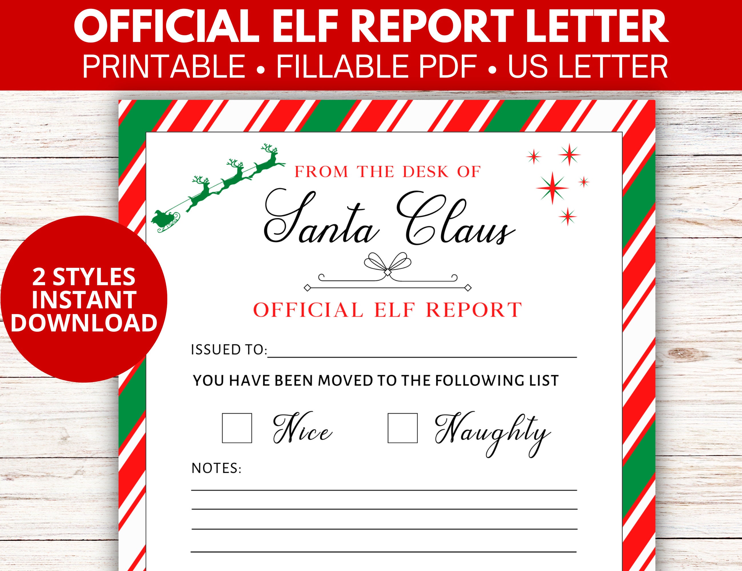 Printable Elf Report Card Letter, Fillable PDF Letter From Elf ...